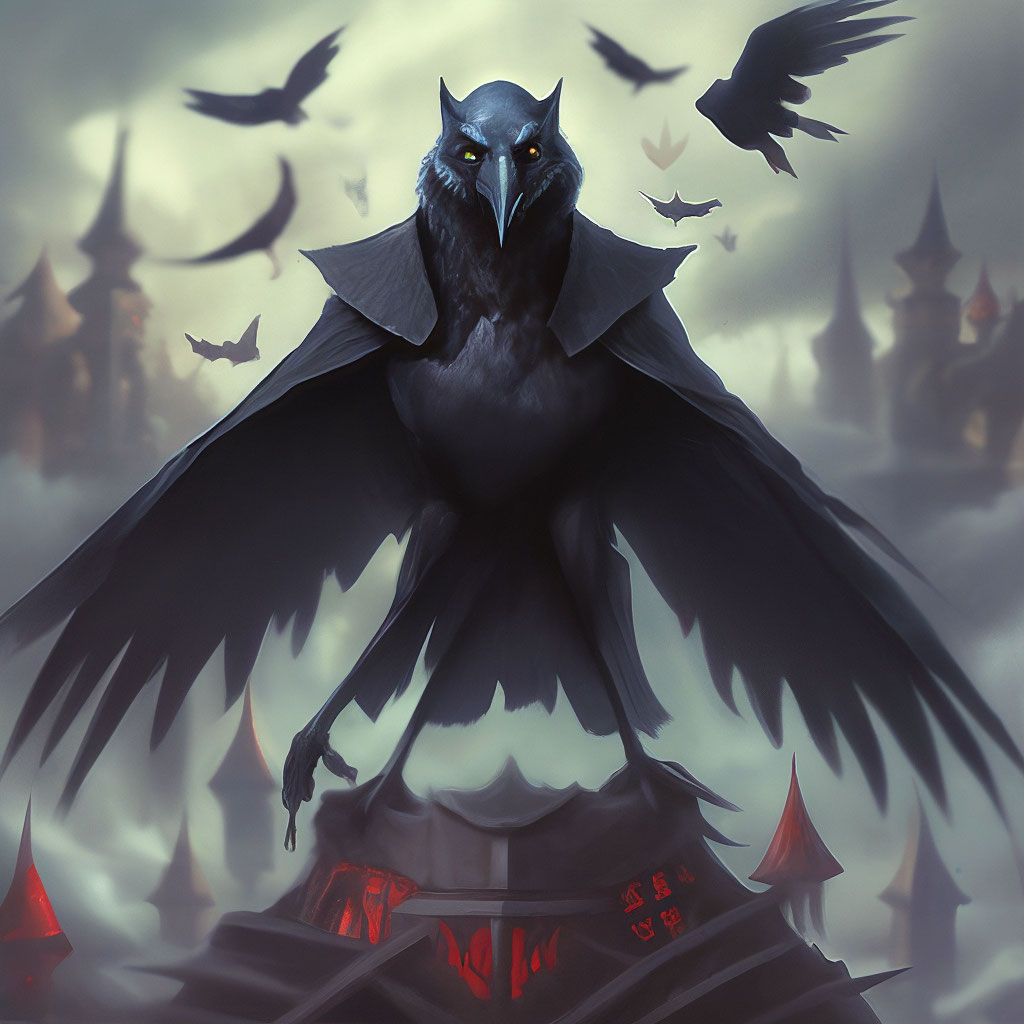 "The evil crow" — image created in Shedevrum