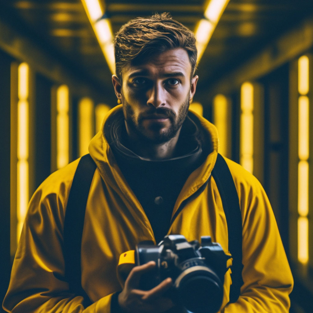 "Yellow camera-men, professional photo, 4k, high resolution" — image ...