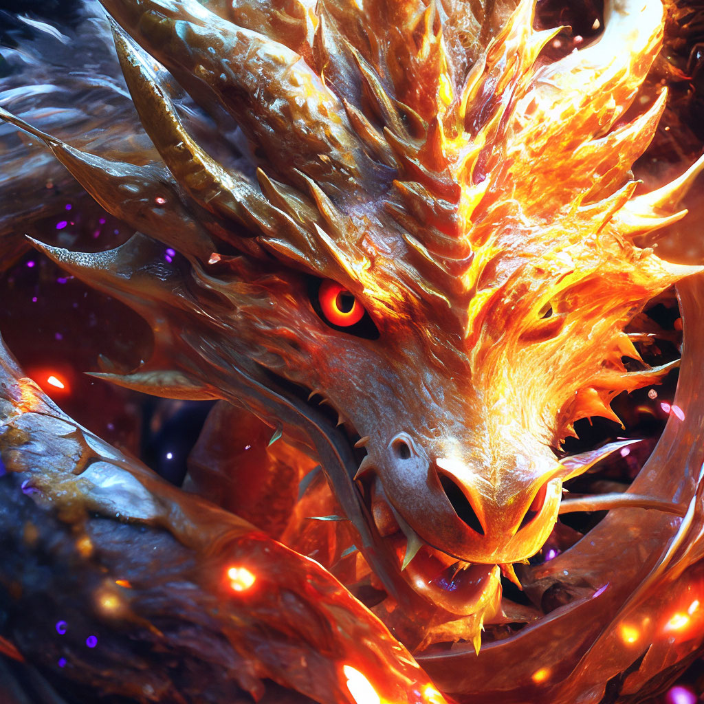 "Surrealism, high detail,cute anime dragon, consists of fractals ...