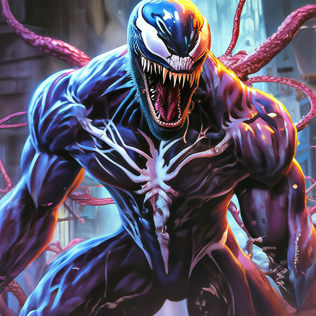 "Crossed nemesis + Venom character, detailed intricate drawing, high ...