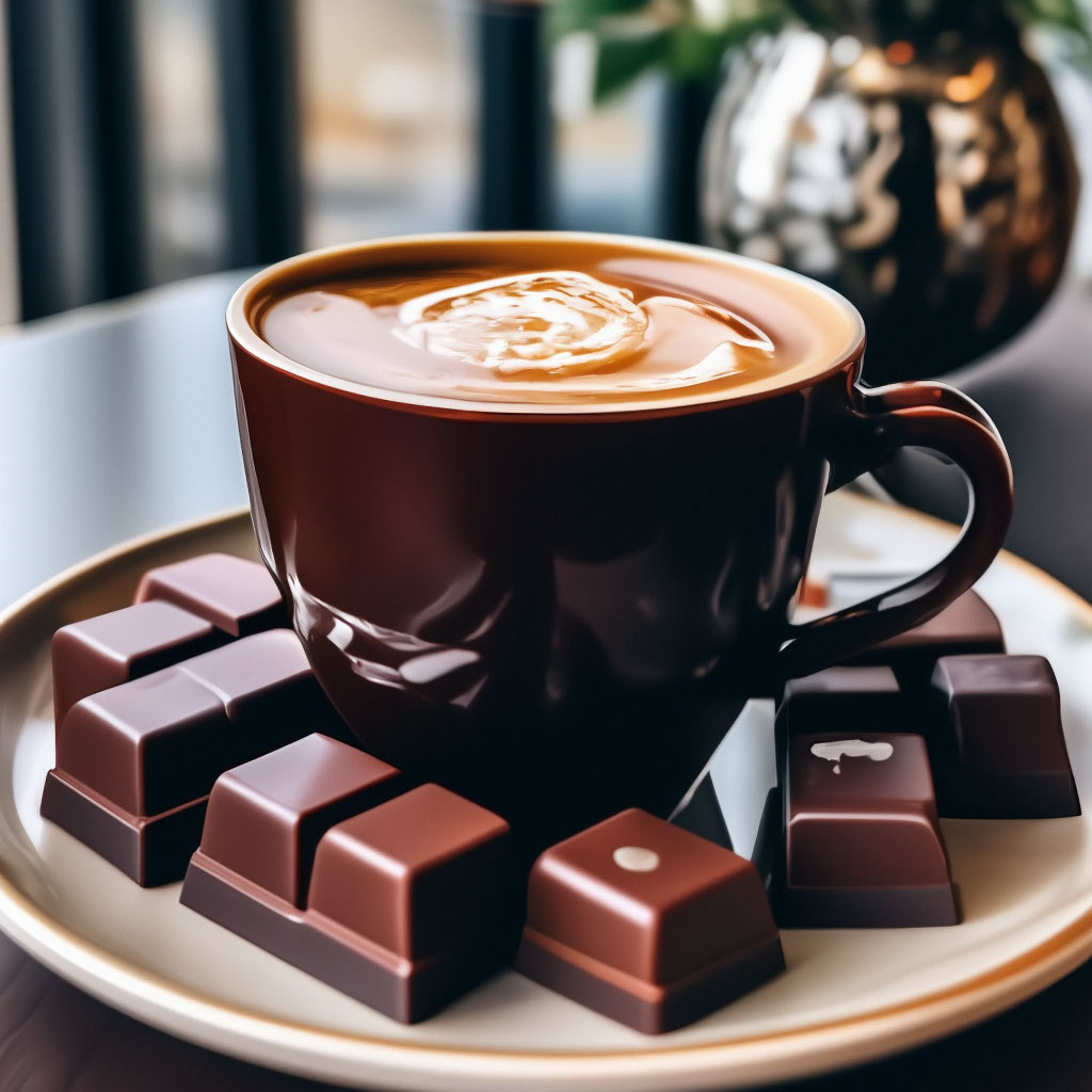 "Chocolate and coffee morning ☕🍫🥰" — image created in Shedevrum