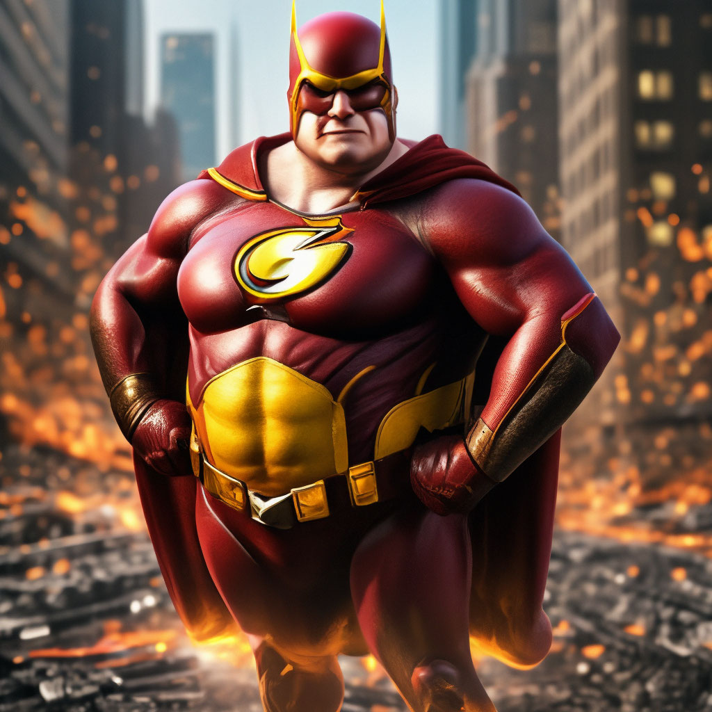 "Fat flash" — image created in Shedevrum