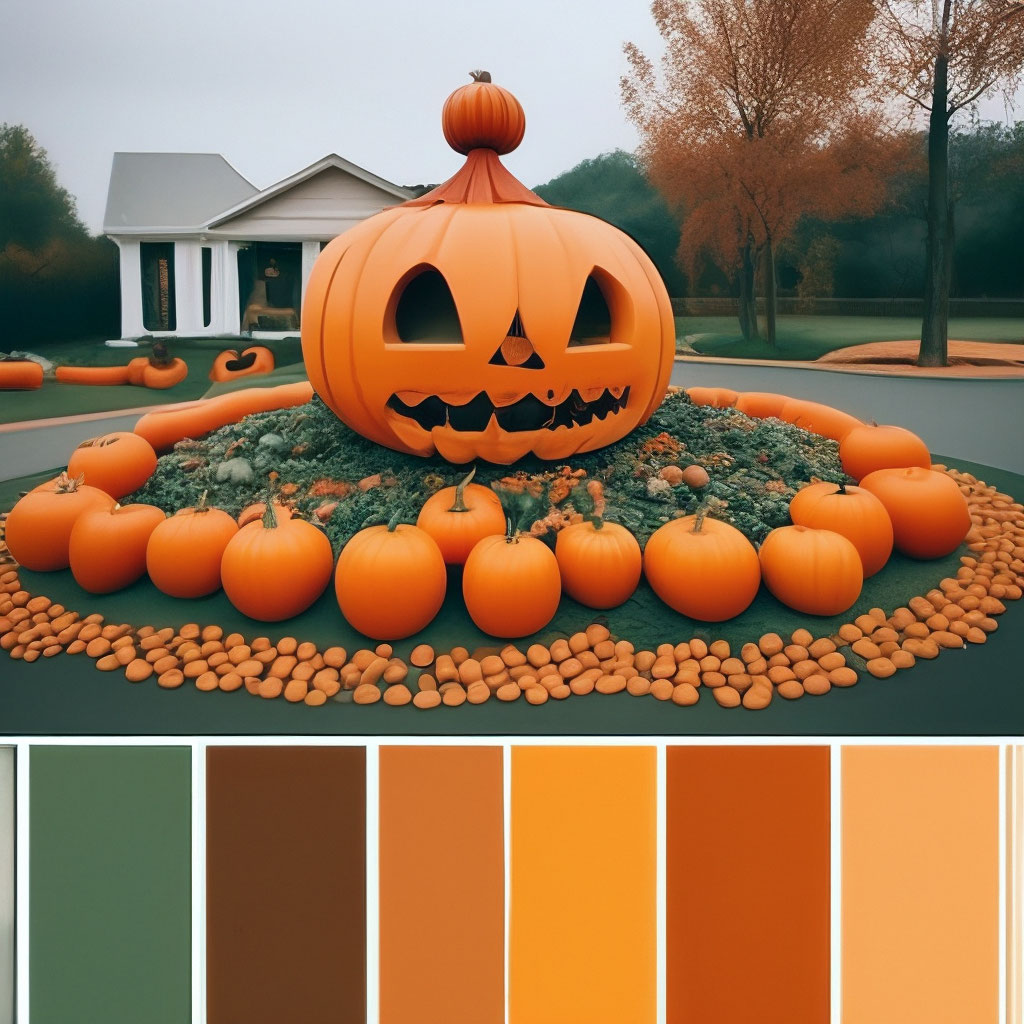 "Mutboard, color palette, pumpkin house made of pumpkin, color palette ...