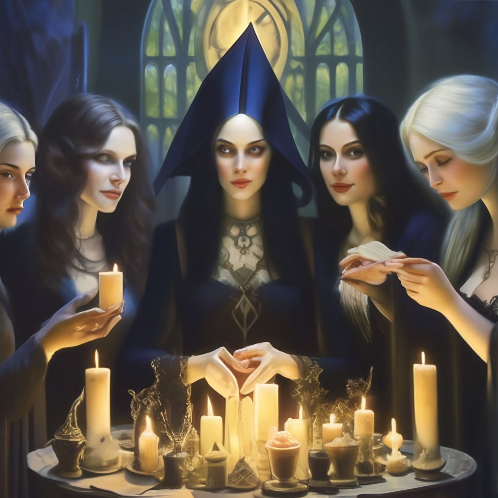 "The Witches' Coven" — image created in Shedevrum