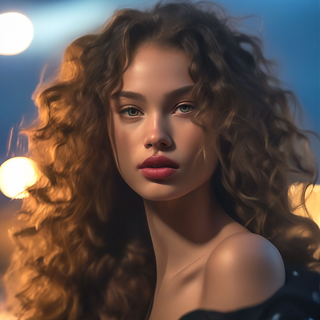 "A beautiful girl with a foxy look, heterochromia, plump lips, long ...
