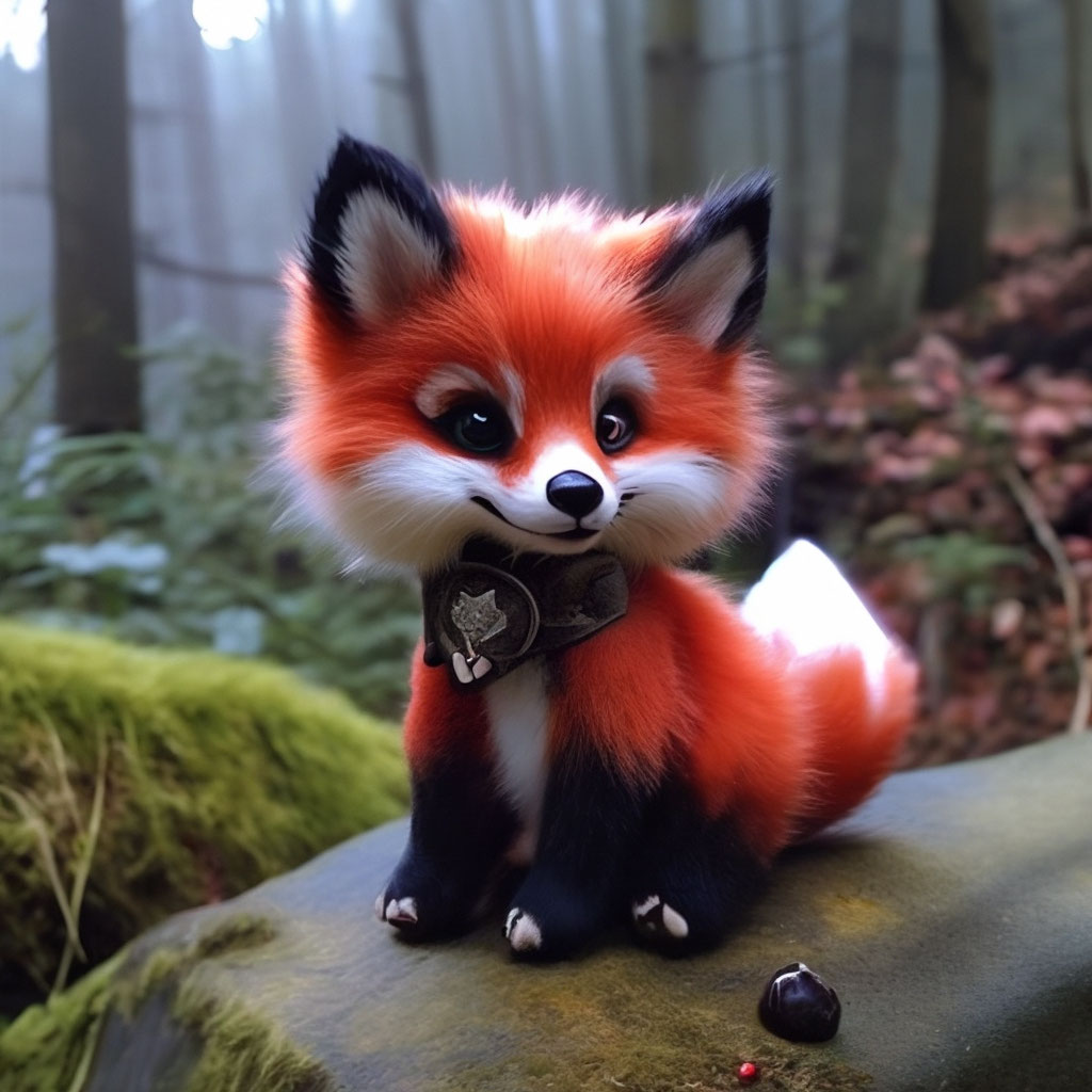 "Funny fluffy red fox cub" — image created in Shedevrum