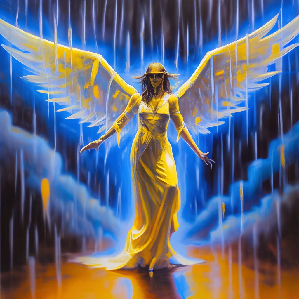 "Angel of Rain; - - style of Dali ©️svetlaspir@" — image created in ...
