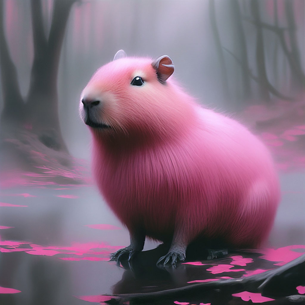 "Pink Capybara" — image created in Shedevrum