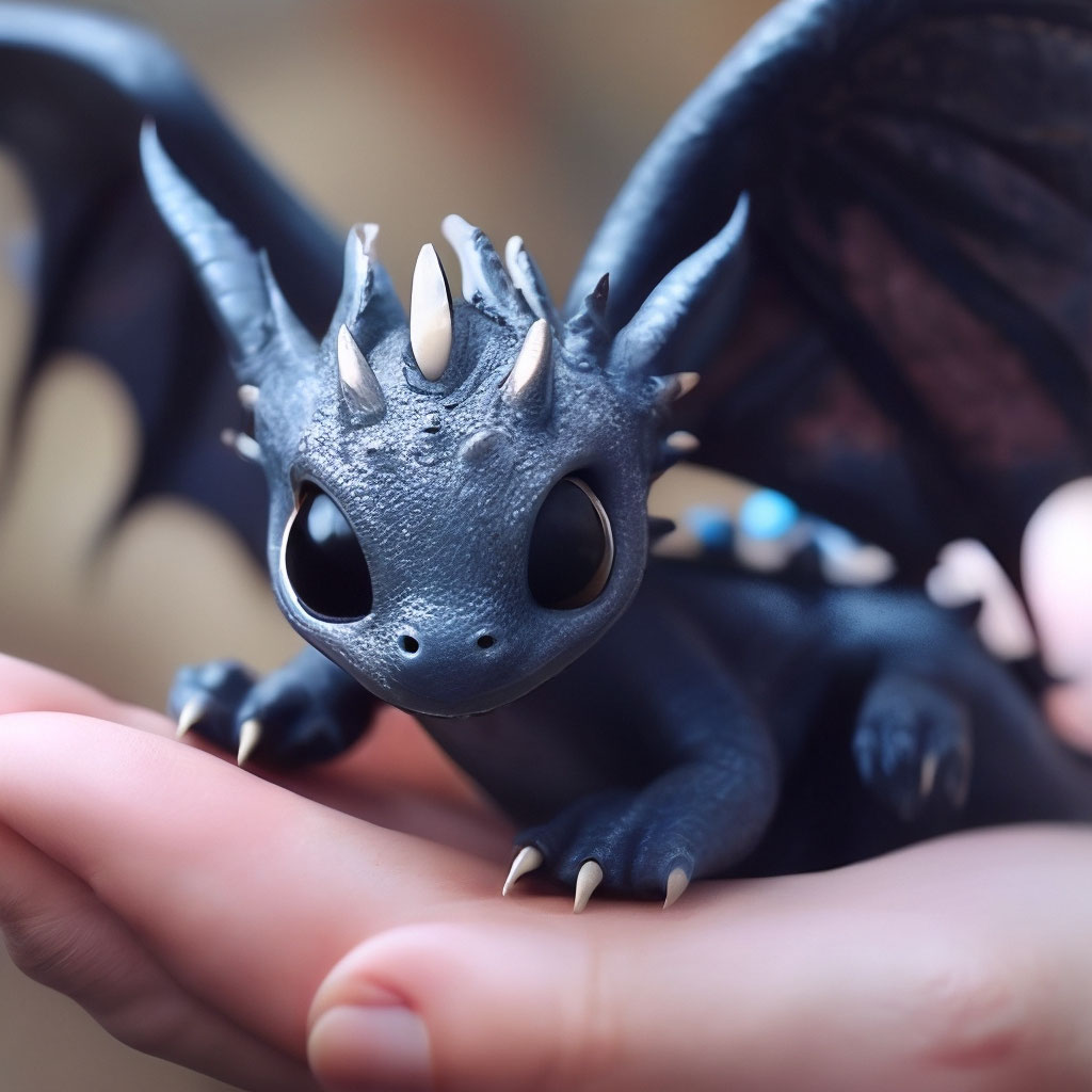 "Cute Dragon 🐉 with wings 🪽 Realistic tiny cute Toothless Dragon 🐉 with ...
