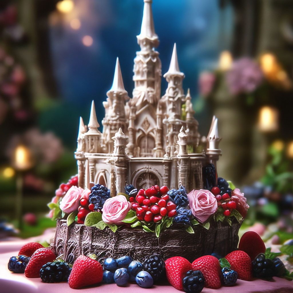 "The cake is a masterpiece in the form of a magic castle . decorated ...
