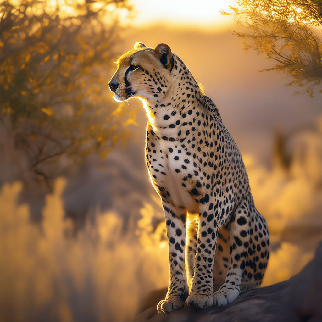 "Cheetah golden lighting." — image created in Shedevrum