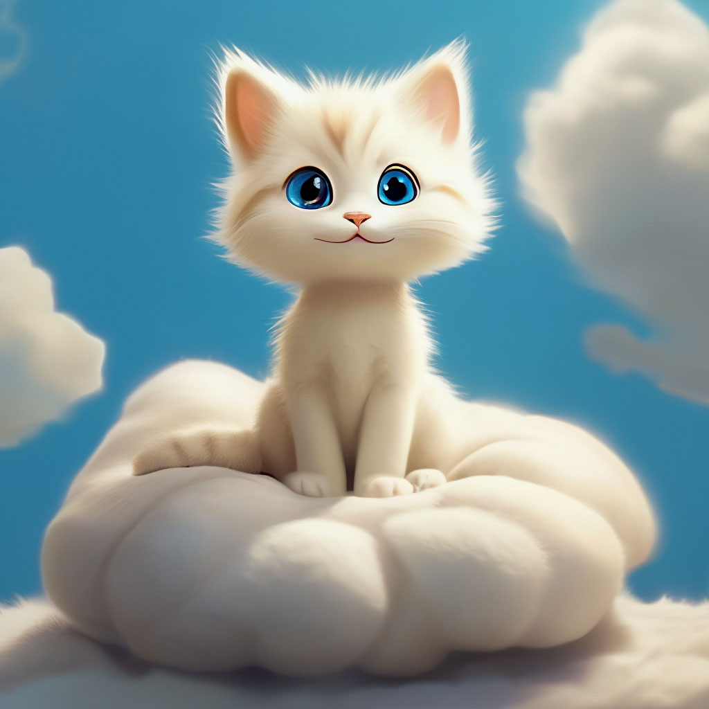 "⚕️ Cute, kind, smile, little bug-eye cat loneliness fluffy cloudy ...