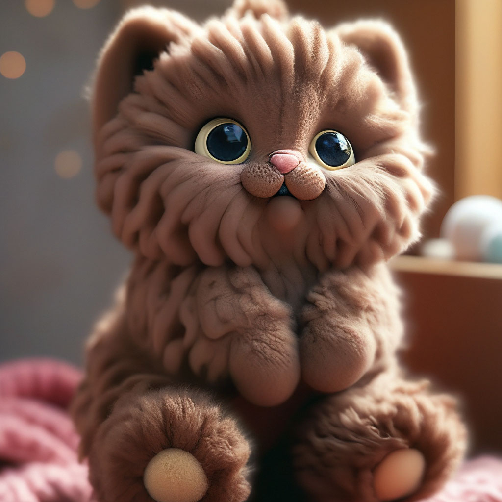 "♥️🐱 ♥️ fluffy chocolate-colored lump in a knitted set, mega-fluffy ...
