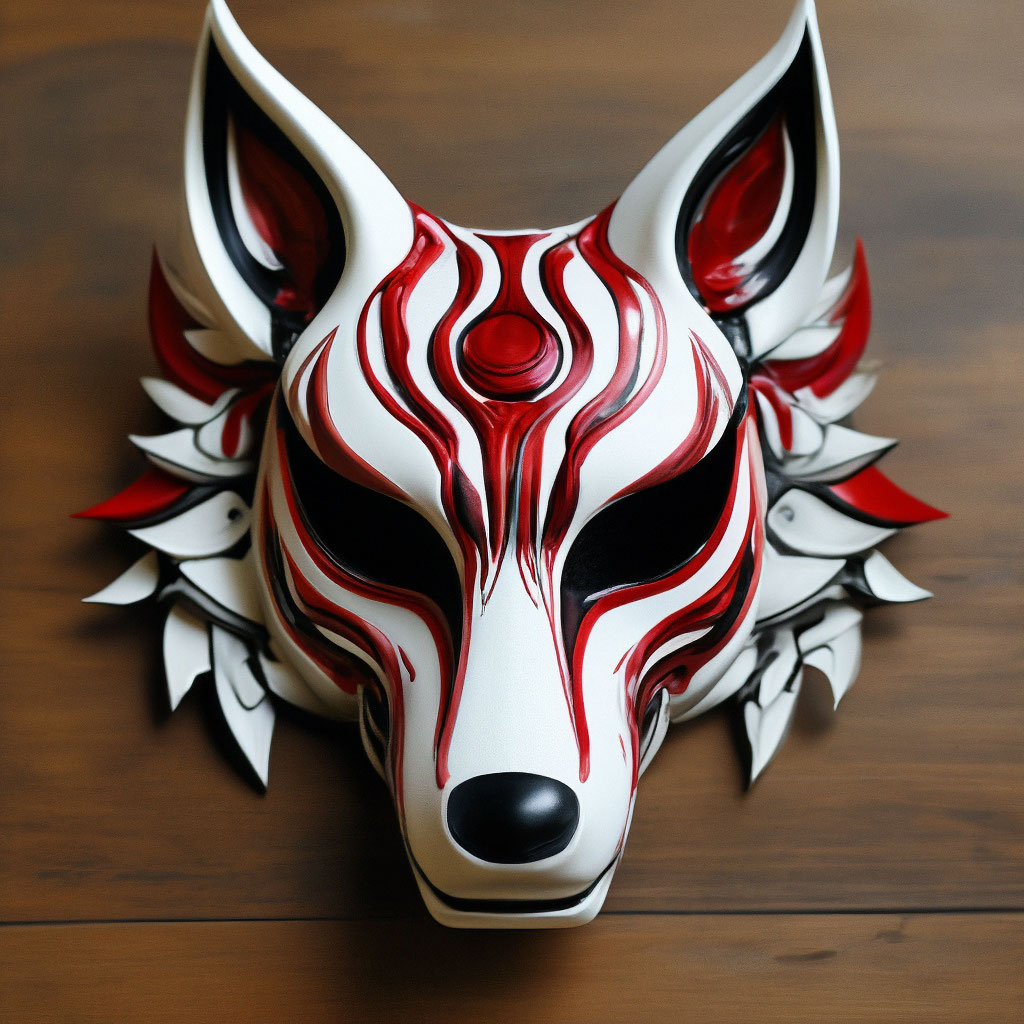"Okami Wolf Mask" — image created in Shedevrum