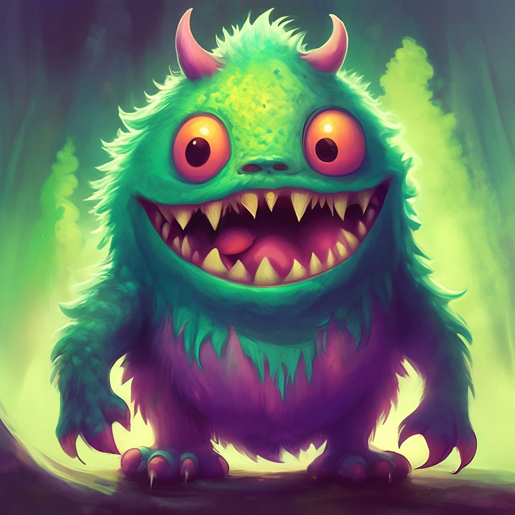 "A monster with a pipka" — image created in Shedevrum