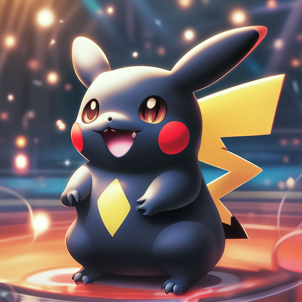"Black pikachu" — image created in Shedevrum