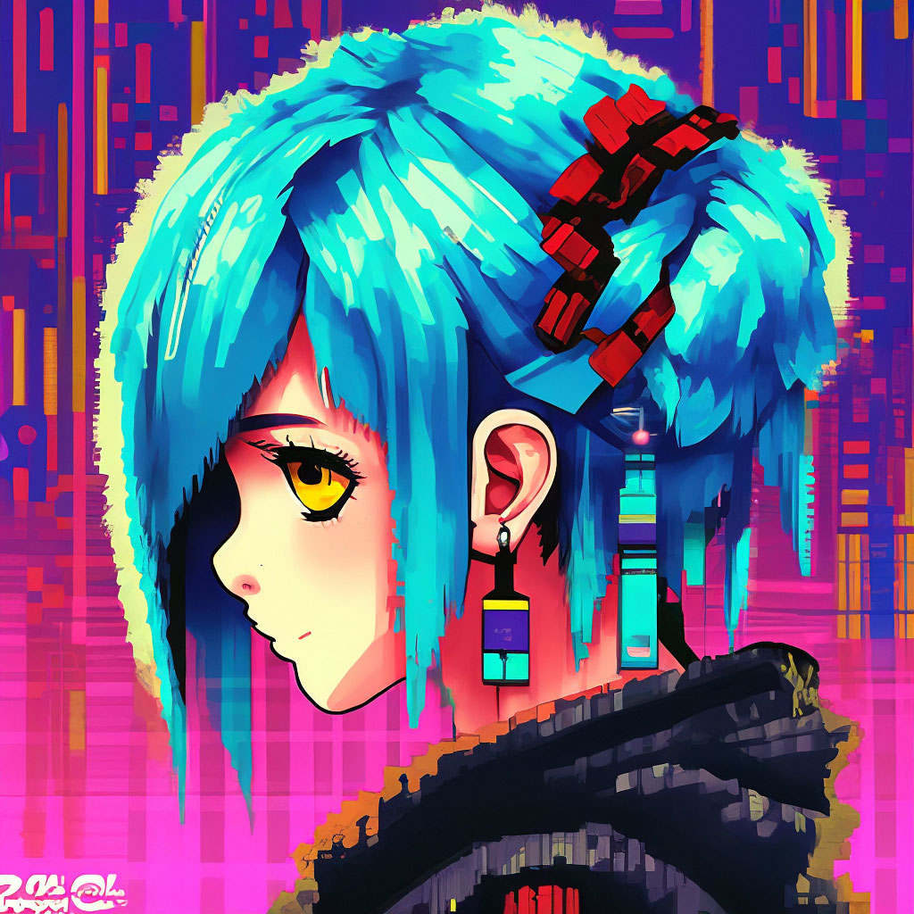 "Emo hairstyle, pixel graphics" — image created in Shedevrum