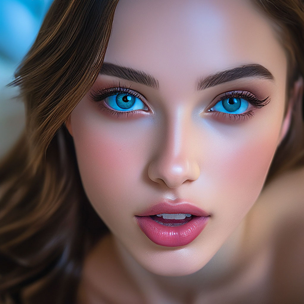 "Charming Croatian woman of 18 years old, pale skin, bright makeup ...