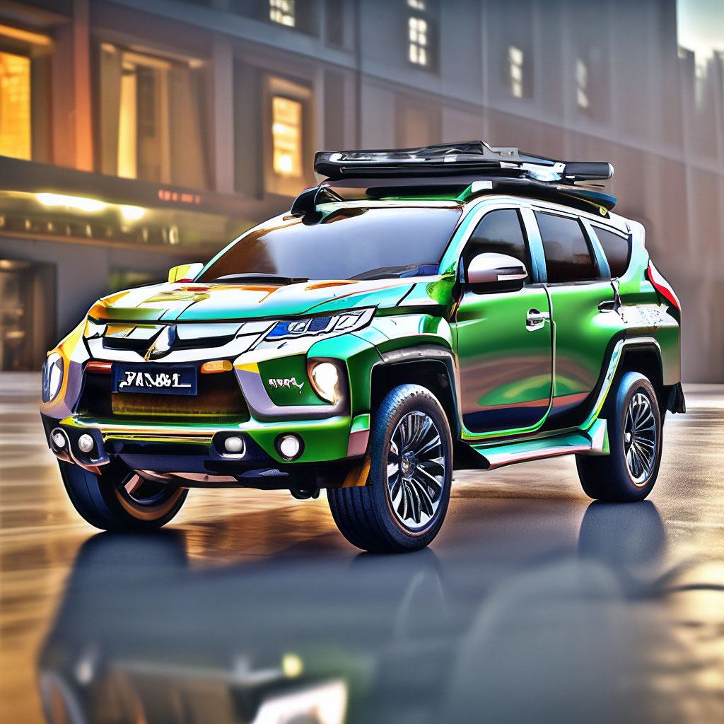 "Mitsubishi Pajero Sport, realistic, high resolution, detailed drawing ...