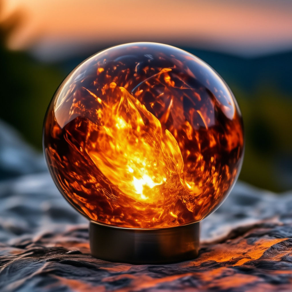 "Fire Glass Ball" — image created in Shedevrum