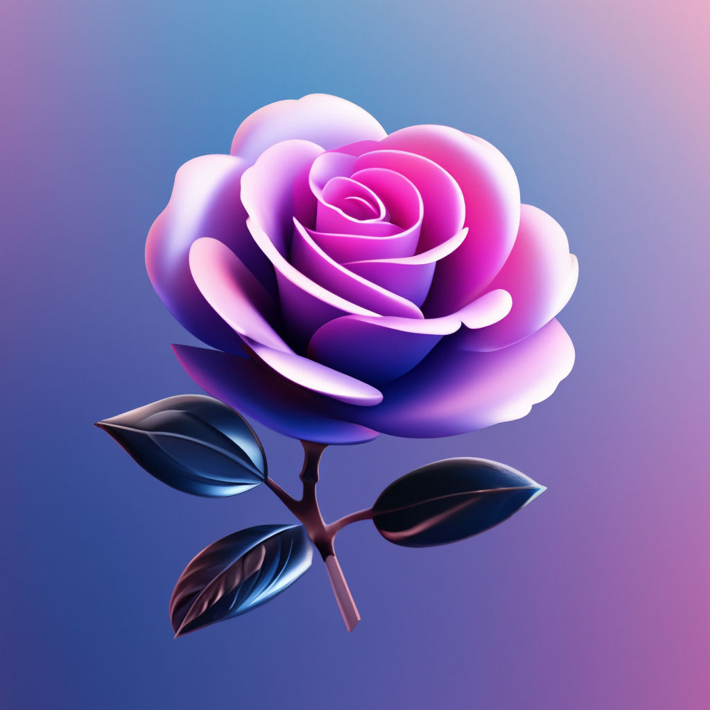 "Glassmorphism logo design, rose, minimal background, light gradient of ...
