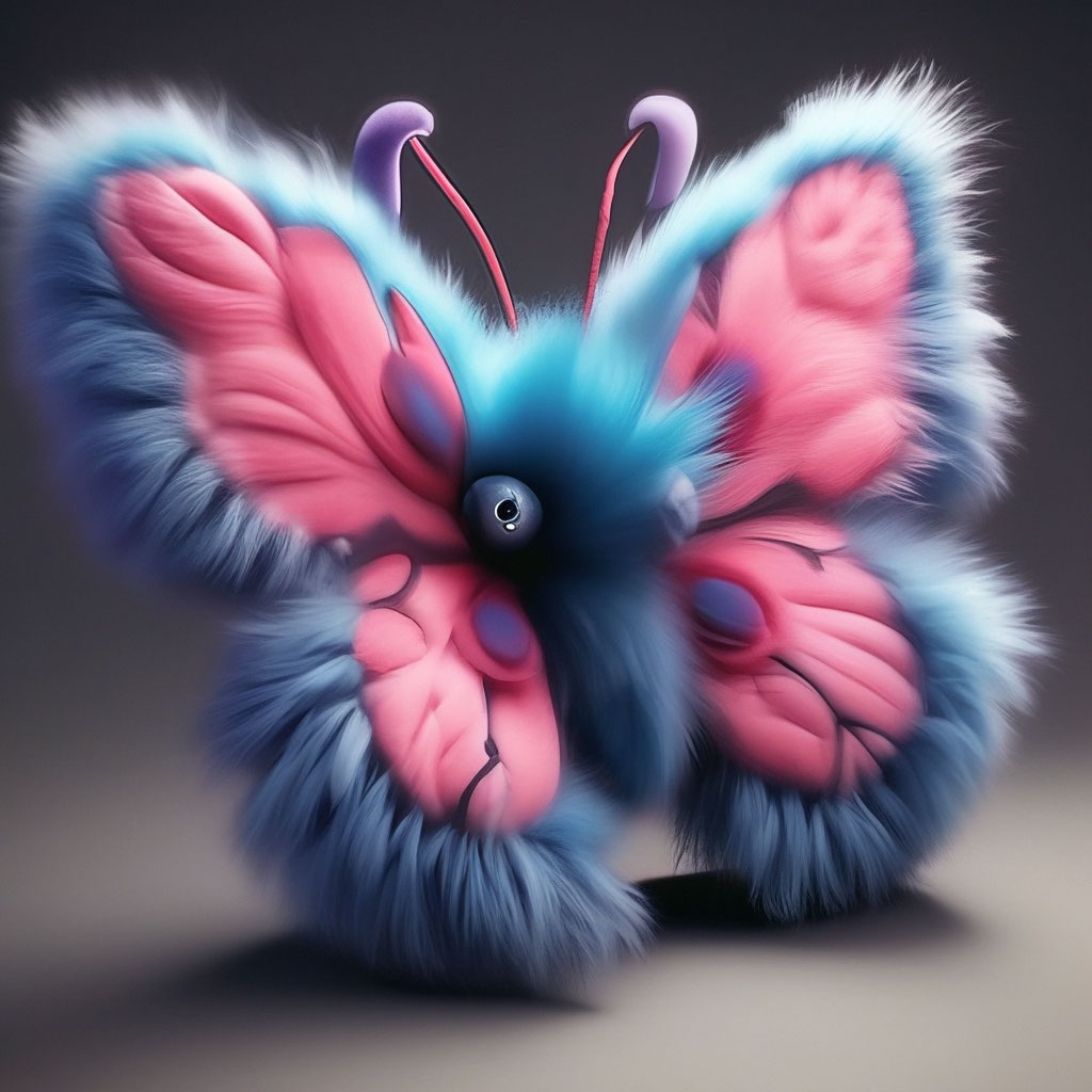 "Creep furry fluffy butterfly" — image created in Shedevrum