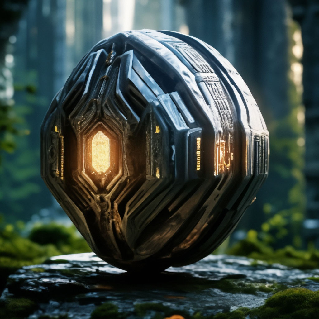 "An ancient alien artifact" — image created in Shedevrum