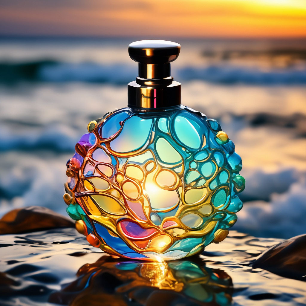 "Perfume bottle in the form of a lace of sea foam decorated with ...