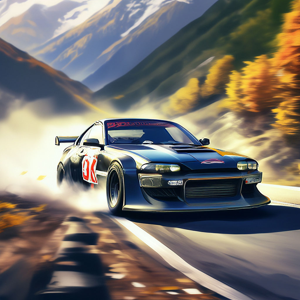 "Drift in the mountains, japanese cars with tuning, JDM, mountain drift ...