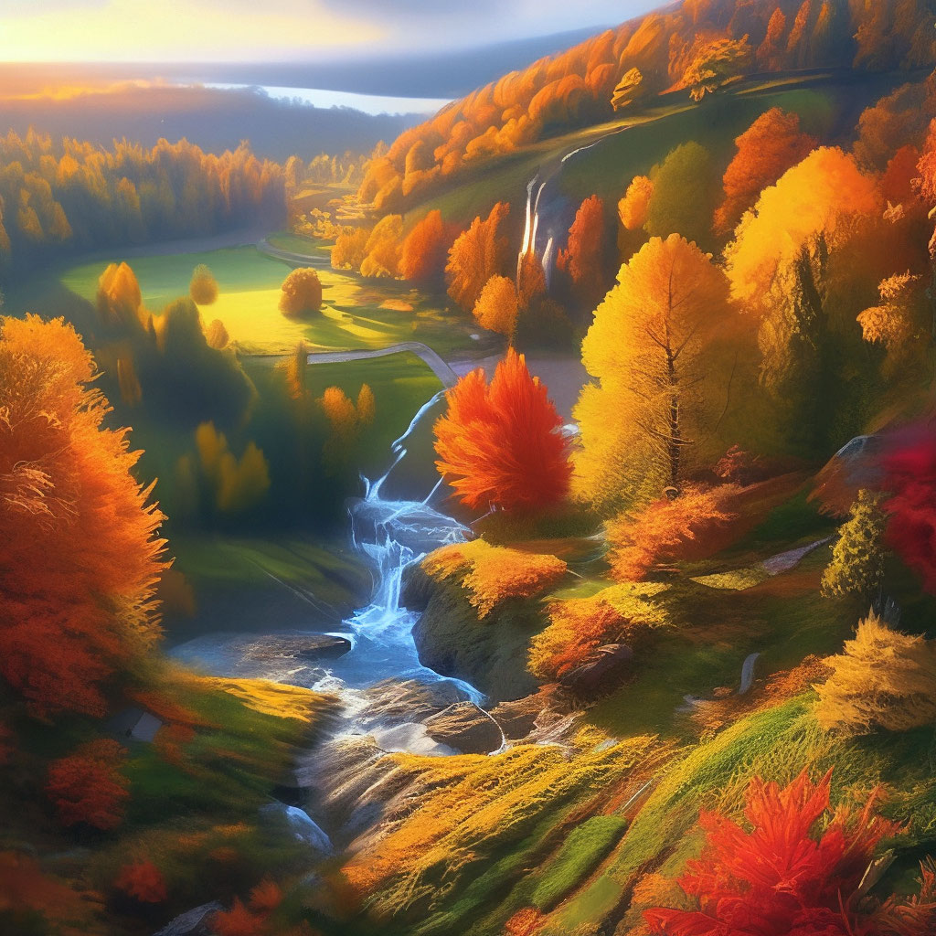 "Morning.autumn Nature. Nicely. Top view, 64k, hyperrealism, f/128, 2 ...