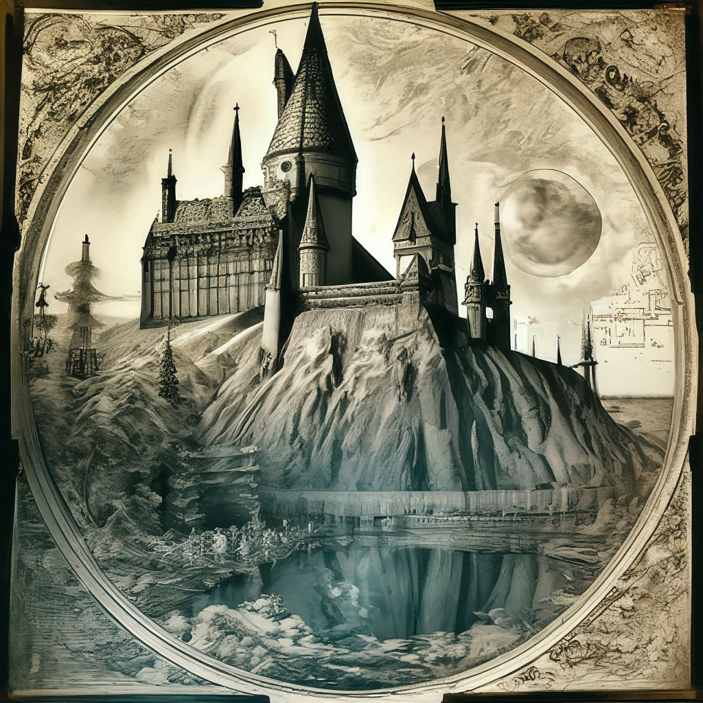 "⚡Color engraving of Hogwarts, 32k, dark fantasy, color art" — image ...
