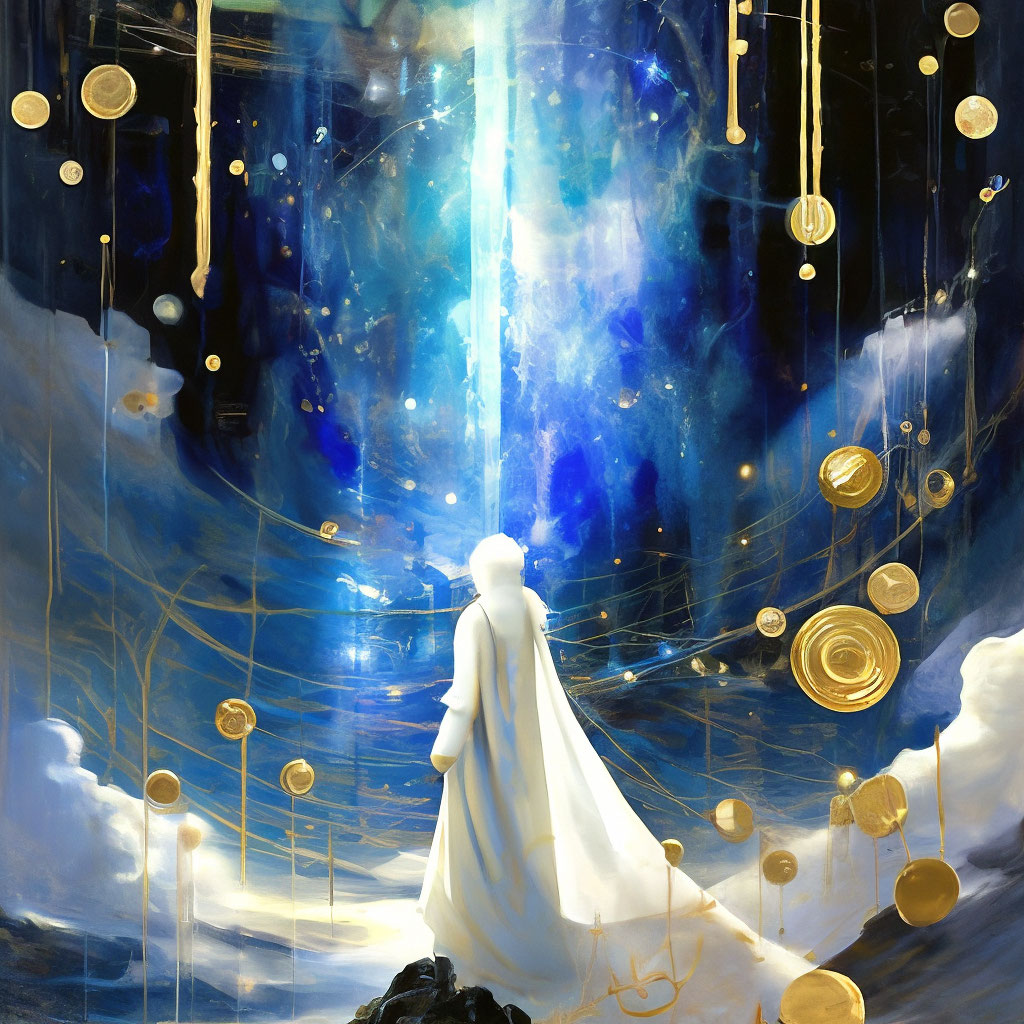 "Senseless Existence , fluorite crystals, angel, curtains in the wind ...