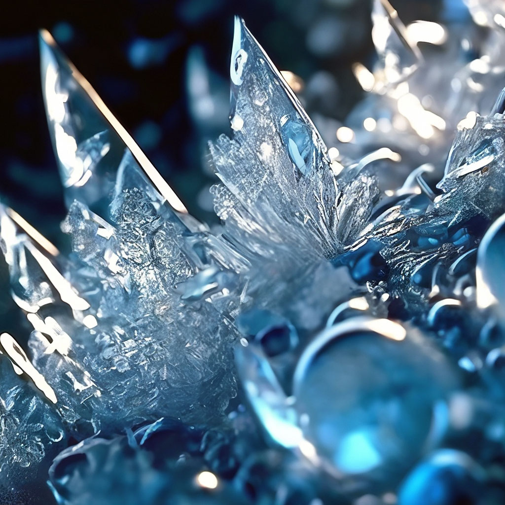 "Water magic, ice crystals, frozen droplets, all in different forms and ...