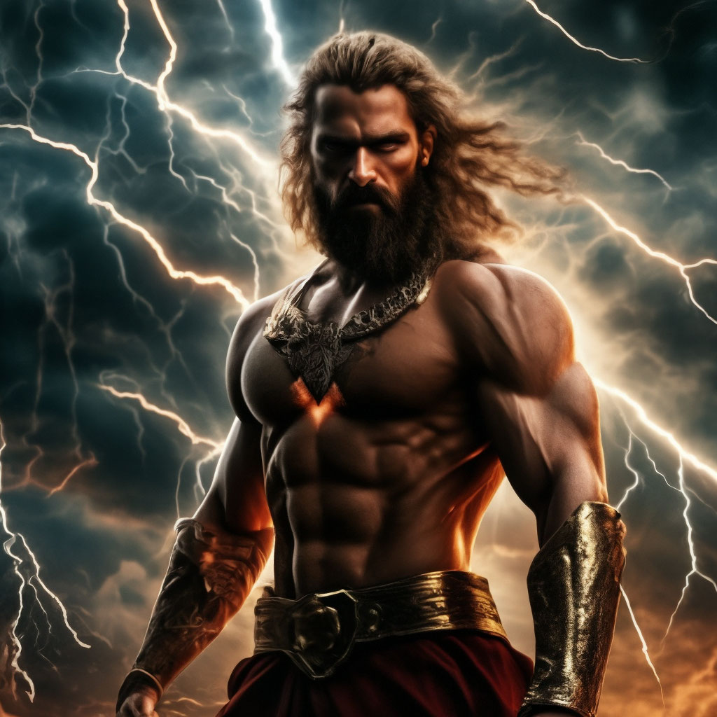 "Perun thunderstorm, thunder, lightning" — image created in Shedevrum