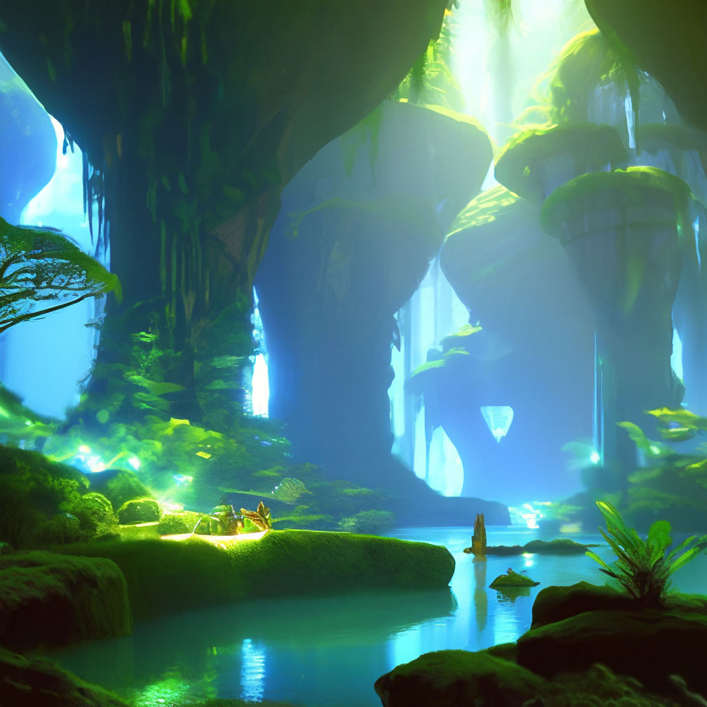 "The magical forest from the movie Avatar" — image created in Shedevrum