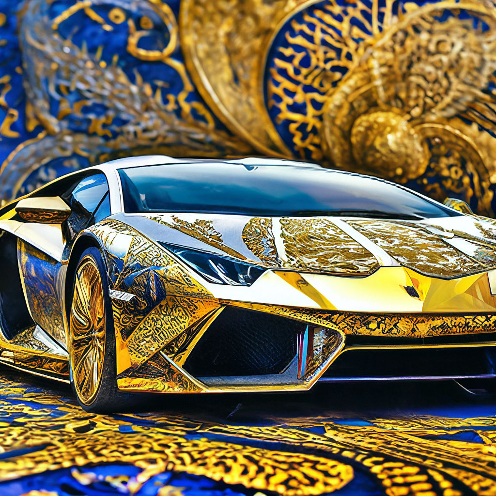 "Double exposure epic Lamborghini, surrealism, filigree, in porous ...
