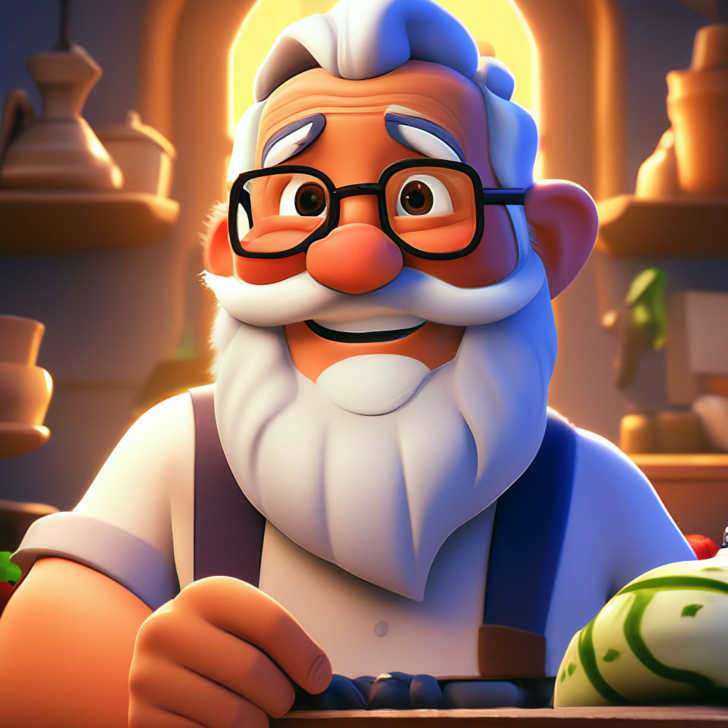 "A poster in the style of Pixar and Disney, in the picture a ...