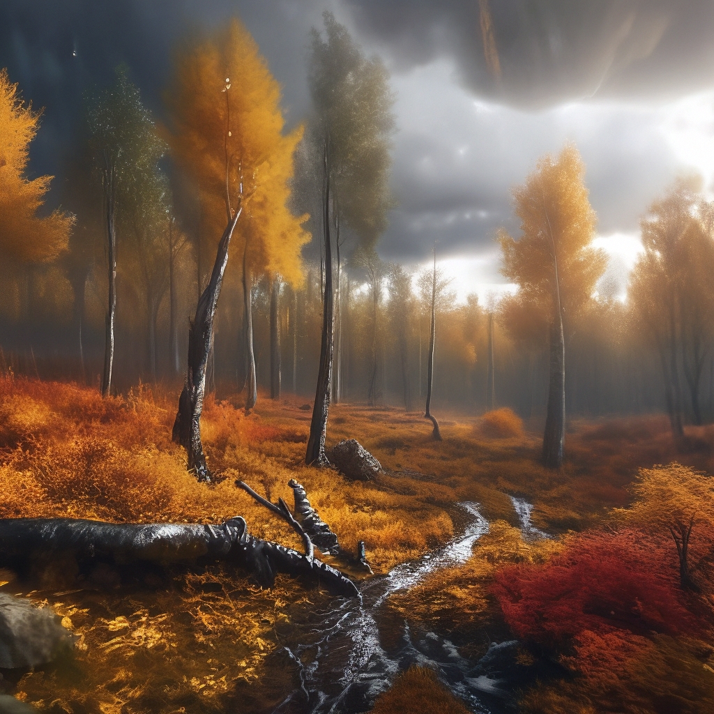 "Autumn forest, super atmosphere, super detail, hyperrealism, realistic ...