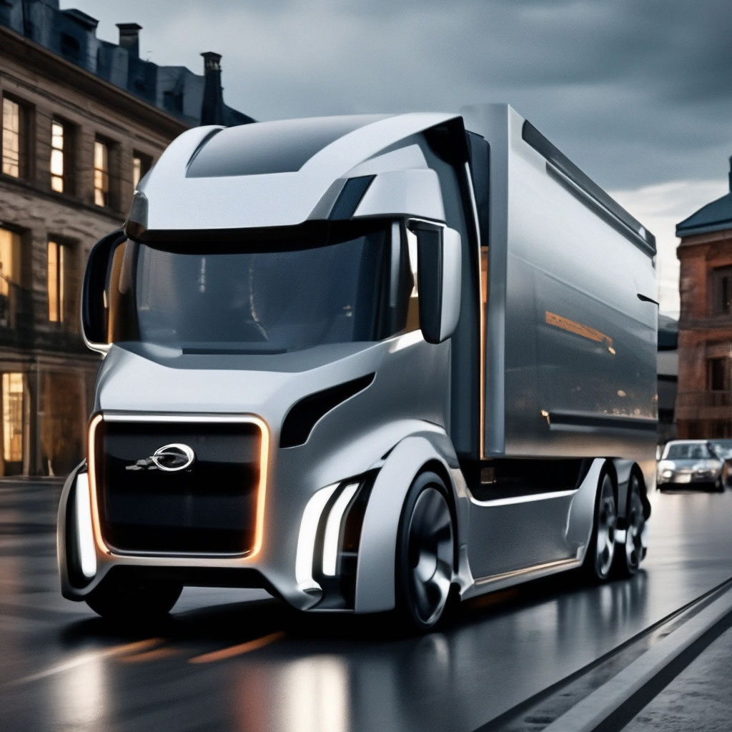 "Futuristic design of VOLVO TRUCK" — image created in Shedevrum