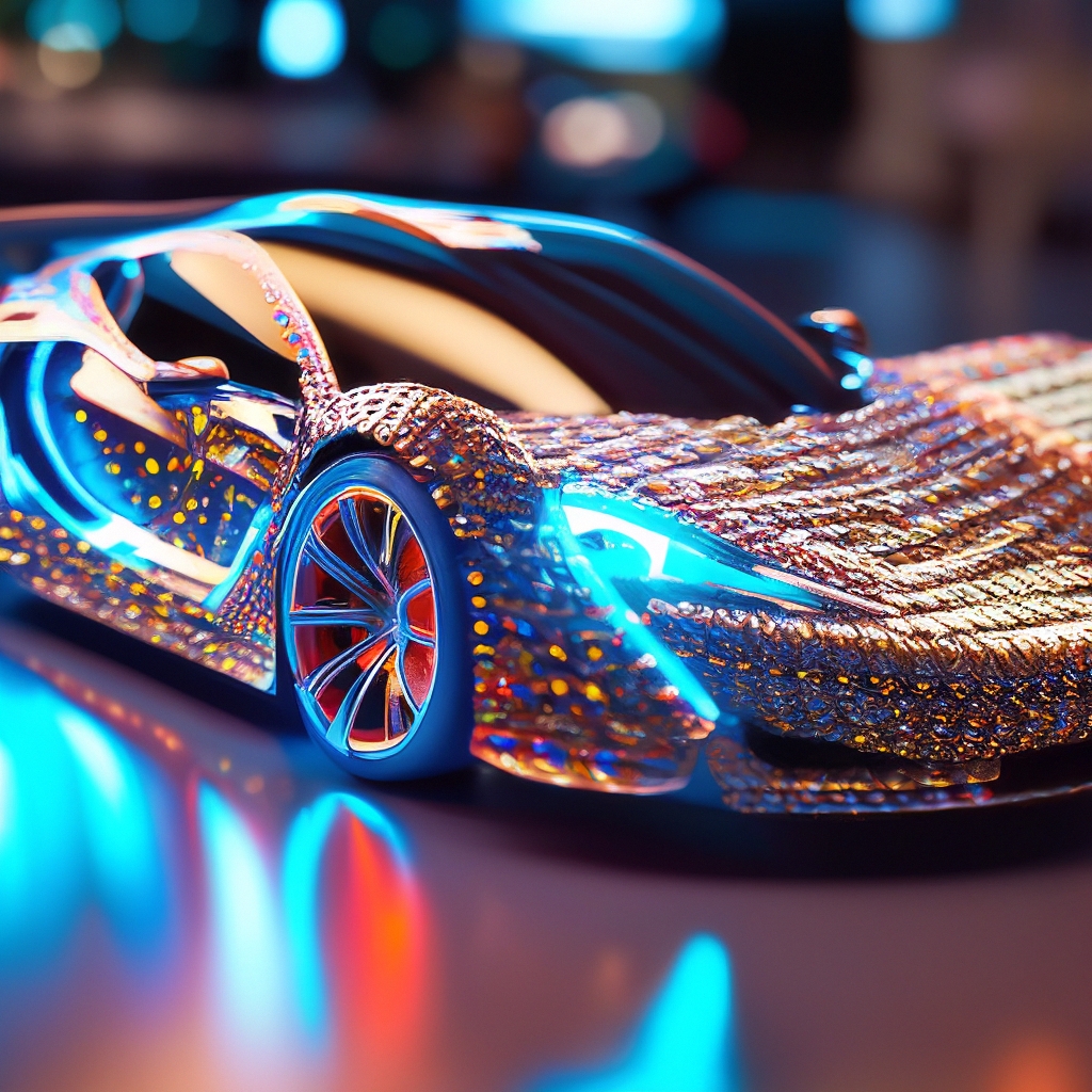 "Sports car made of diodes, aesthetically pleasing, beautiful ...