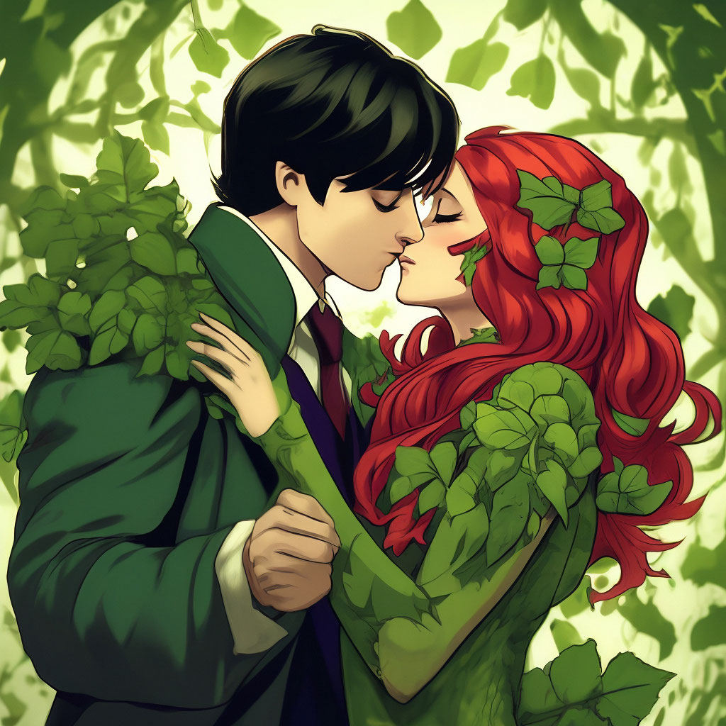 "Harry Potter and Poison Ivy kiss." — image created in Shedevrum