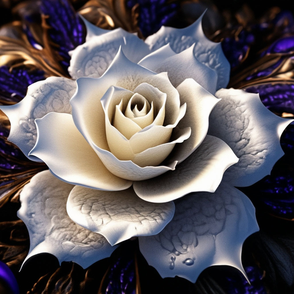 "White rose fractal+anthurium fractal+symbiosis-violet fractal ...