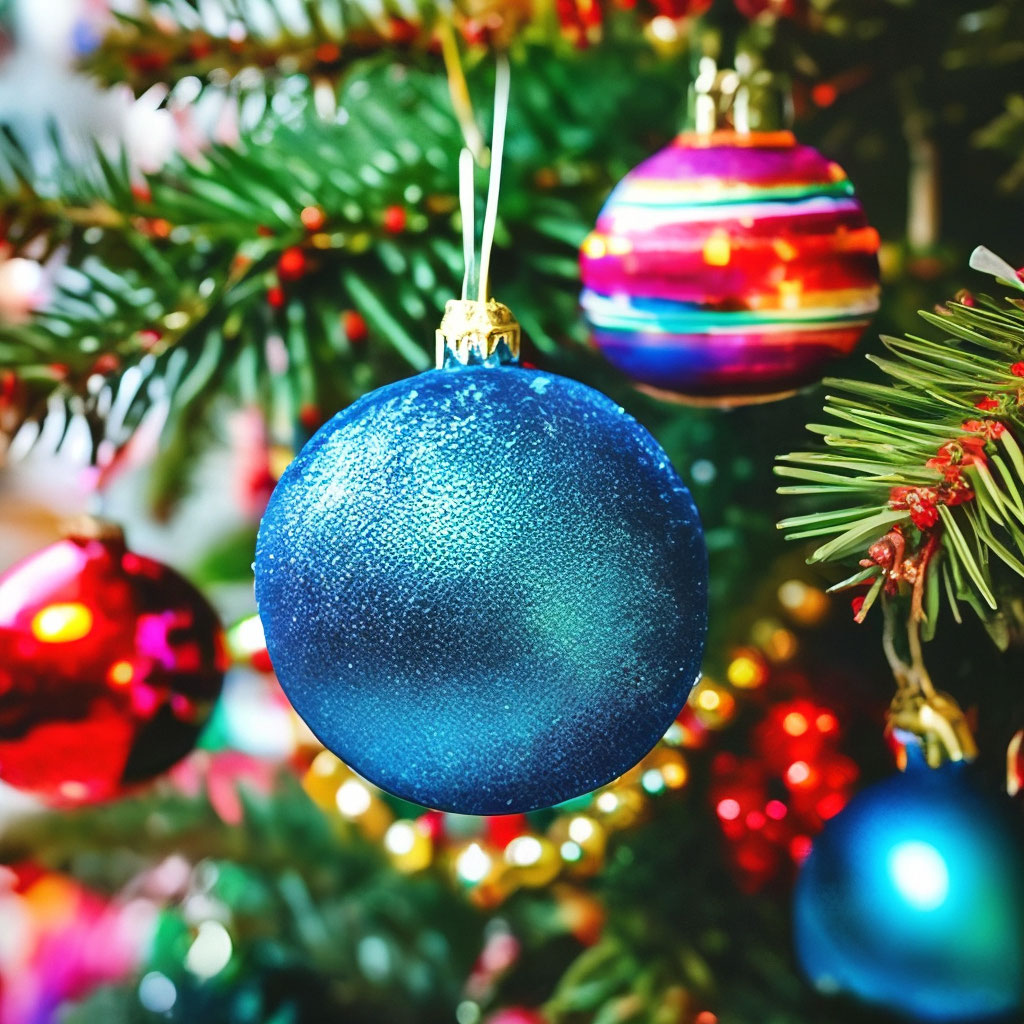"New Year's holiday, Christmas tree, gifts and toys! a branch of a ...