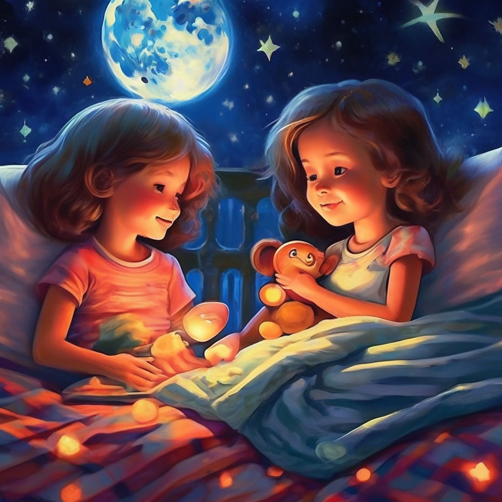 "Good night, kids" — image created in Shedevrum