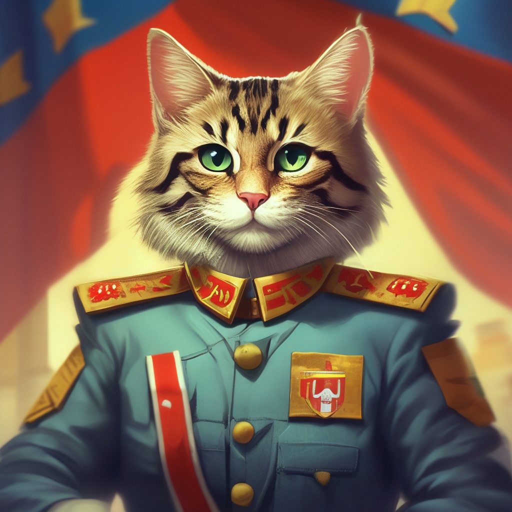 "Cat Secretary of the USSR" — image created in Shedevrum