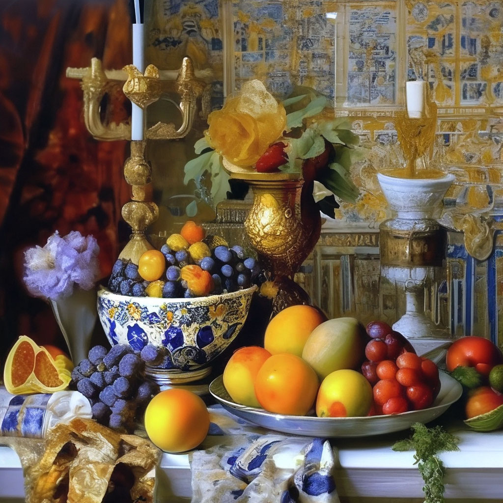 "Mosaic still life from the gifts of life. Picture. High Culture ...