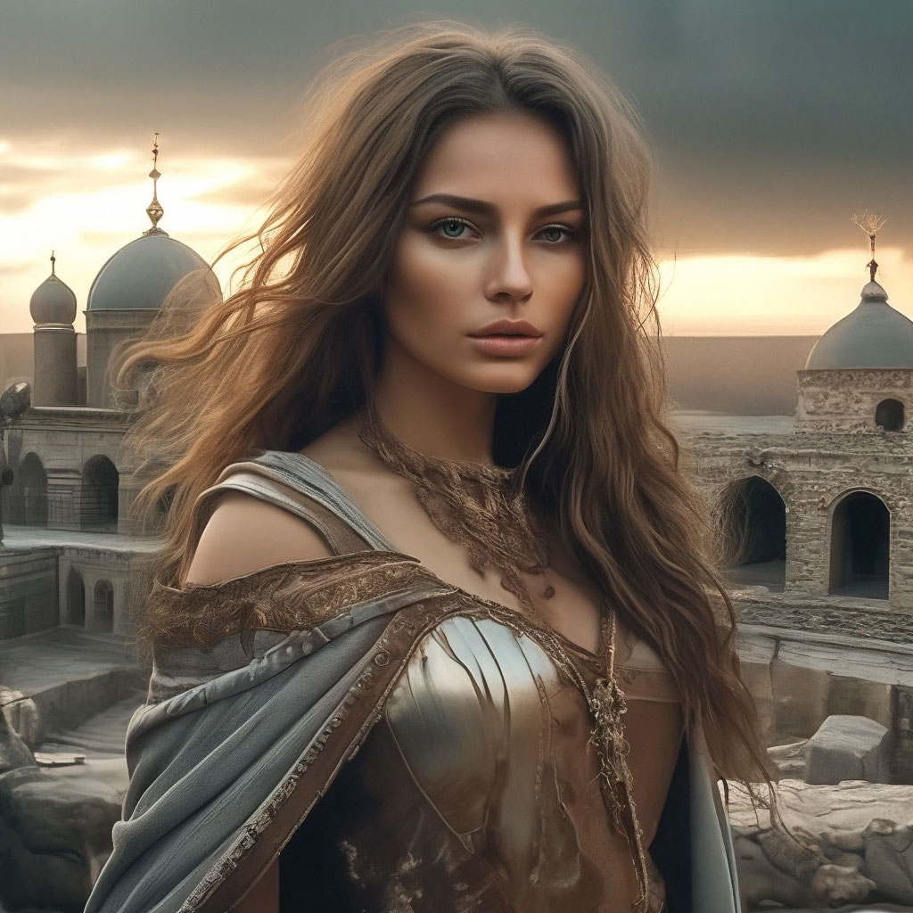 "Very beautiful girl refined, Byzantine style, high detail, beautiful ...