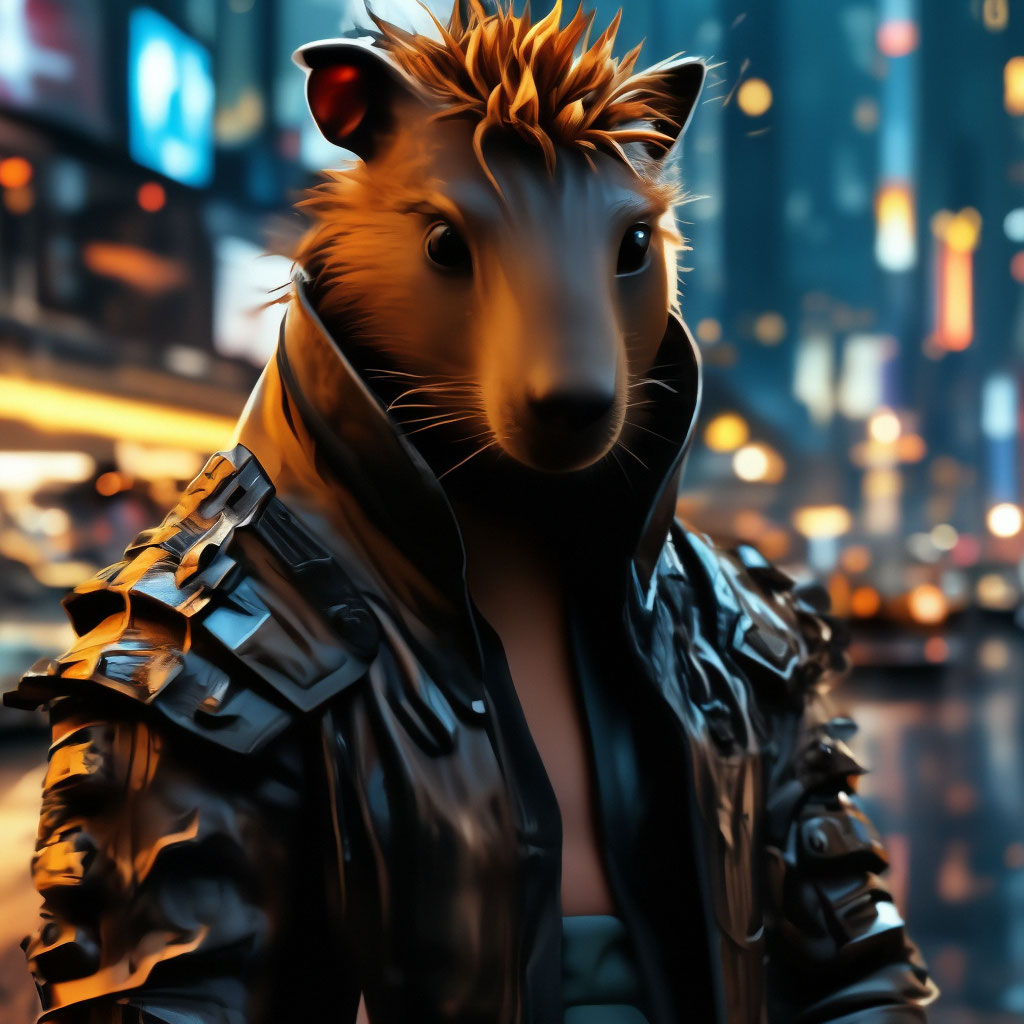 "A hybrid of a human and a capybara" — image created in Shedevrum