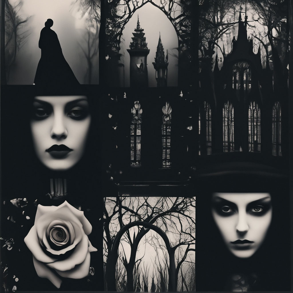 "Aesthetically pleasing Gothic collage" — image created in Shedevrum