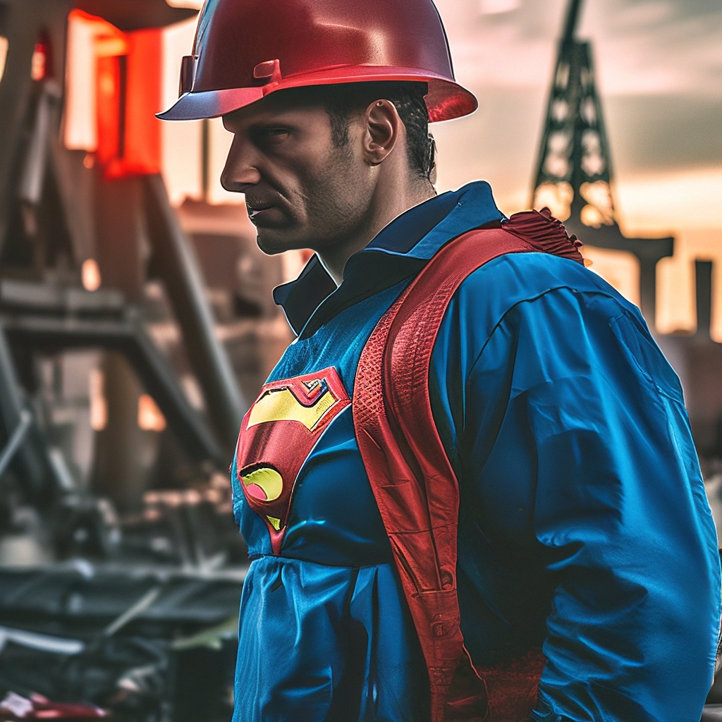 "Superman works at a construction site in New York, has a construction ...